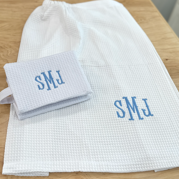 Monogrammed Towel Wrap and Matching Makeup Bag - Spa Wrap - Happy ...